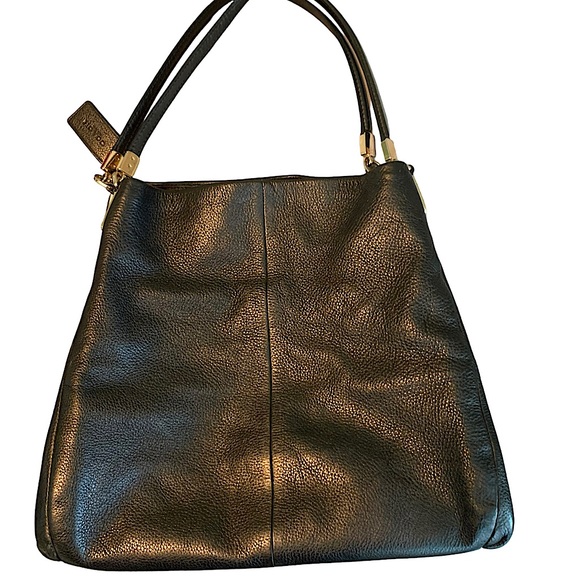 Coach | Bags | Coach Madison Phoebe Black Leather Purse | Poshmark